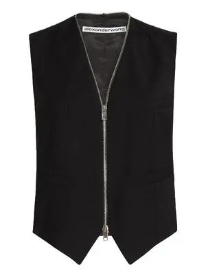 Alexander Wang Tailored Wool-blend Zip Vest - Black