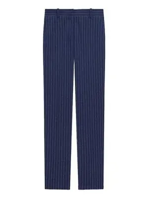 THEORY Pinstriped Crepe Slim-fit Pants