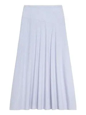 Theory Striped Cotton-blend Maxi Skirt - Blue Multi