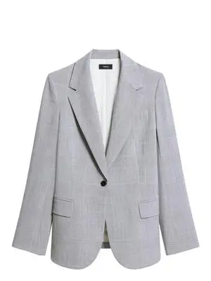 Theory Lynnia Stretch Wool Blazer - Grey Multi
