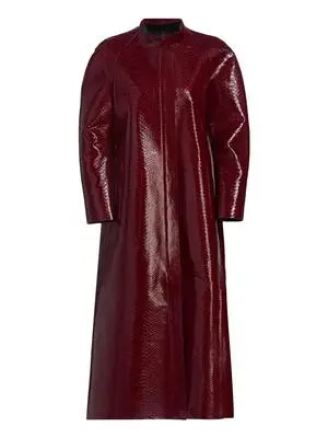 TOM FORD Snake-embossed Leather Biker Coat - Ruby Red