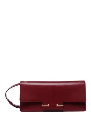 TOM FORD East West Supple Grain Leather Shoulder Bag Ruby Red