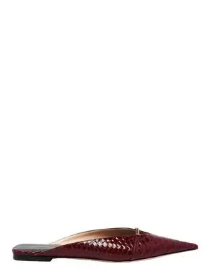 TOM FORD Python-embossed Leather Mules - Ruby Red