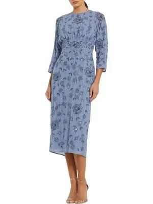 Mac Duggal Cocktail Georgette Midi-dress - Twilight