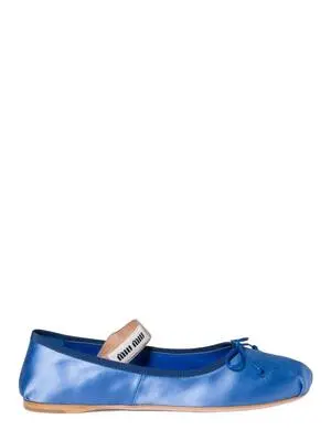 Miu Miu Satin Ballerinas Blue