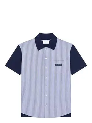 Givenchy Striped Shirt In Cotton With Paris Gros Grain Navy