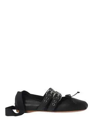 Miu Miu Nappa And Calf Leather Ballerinas Black