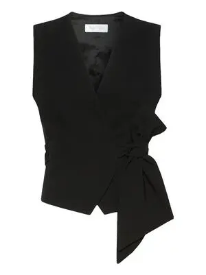 Max Mara Compact Cady Cropped Gilet - Black