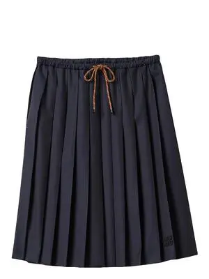 Miu Miu Pleated Batavia Skirt - Blue