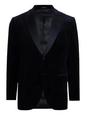 SAKS FIFTH AVENUE Collection Velvet Formal Peak Lapel Jacket - Navy