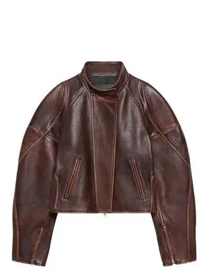 Helmut Lang Leather Jacket - Saddle