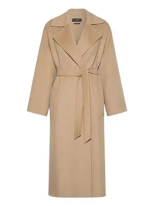 Max Mara Double Wool Blend Coat - Camel
