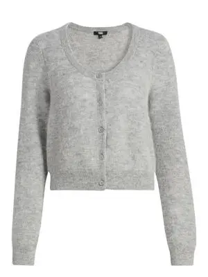 Paige Fortuna Alpaca-wool Crop Cardigan - Heather Grey
