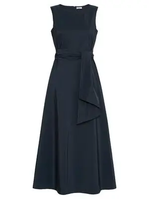 Max Mara Flared Taffeta Dress - Navy