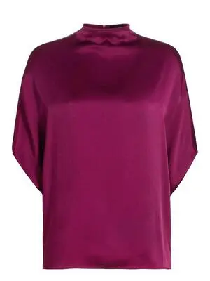 Lapointe Satin Cape T-shirt - Berry