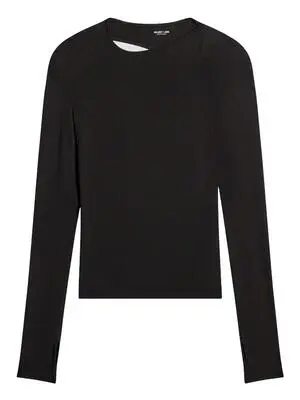 Helmut Lang Asymmetrical Cut-out Jersey Top Black