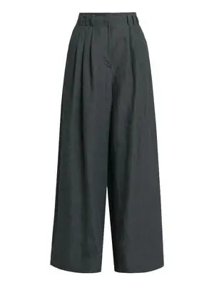Giorgio Armani Compact Linen Trousers - Forest