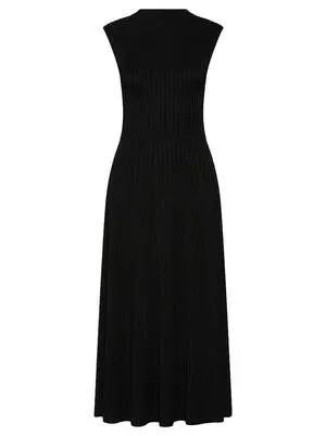 Marella Sleeveless Ribbed Knit Dress - Black