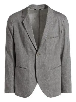 Giorgio Armani Notch Lapel Linen-wool Blazer - Grey