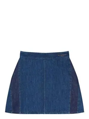 Givenchy Mini Cocoon Skirt In Denim - Medium Blue
