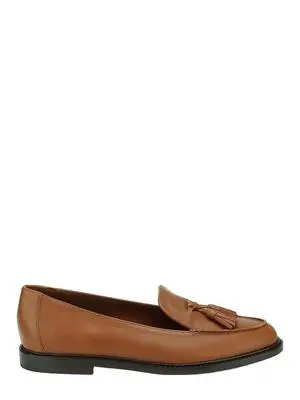 Manolo Blahnik Bucky Tassel Leather Loafers - Medium Brown
