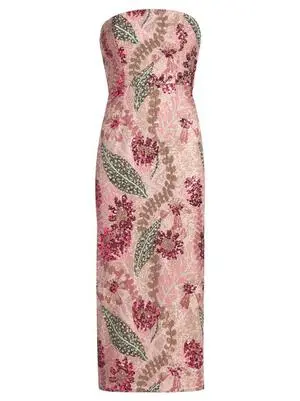 MILLY Esmeralda Sequined Bandeau Midi-dress