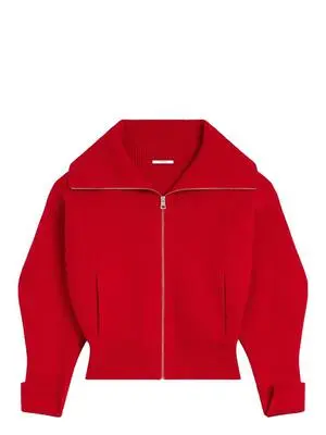 Givenchy Zipped Cardigan In Wool And Cashmere - Red
