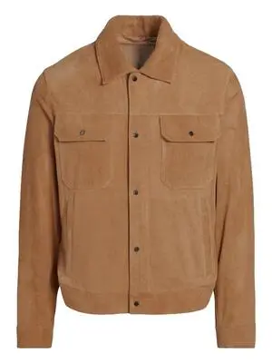 Emporio Armani Perforated Suede Jacket - Beige