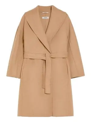 Max Mara Double Faced Wool Robe Coat Camel
