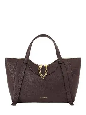 Givenchy The Snatch Medium Top Handle Bag In Grained Leather - Chocolate