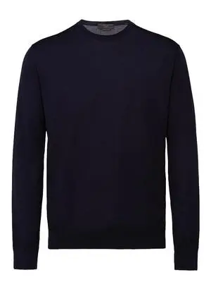 Prada Superfine Wool Crewneck Sweater - Blue
