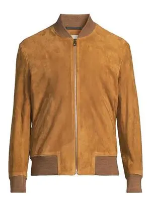 Paul Smith Suede Bomber Jacket - Camel