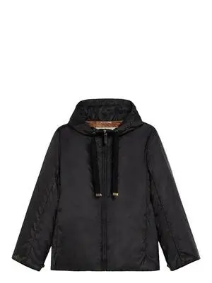 Max Mara Padded Hooded Jacket In Water Repellent Canvas Black