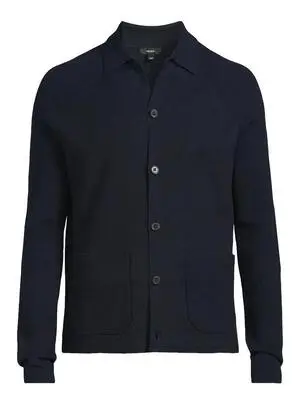 REISS Fitzgerald Button-front Cardigan - Navy Blue