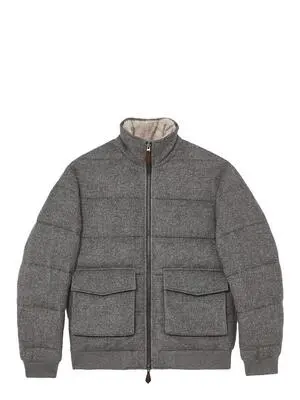 REISS Gerald Quilted Jacket Grey