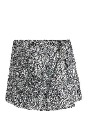 AREA Metallic Beaded Miniskirt