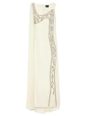 Marina Rinaldi Embroidered Cady Dress - Light Yellow