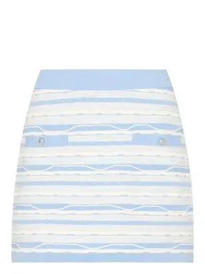 MILLY Sawyer Striped Knit Miniskirt - Blue Multi