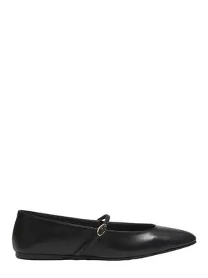 Aera Mina Faux Leather Mary Jane Flats - Black