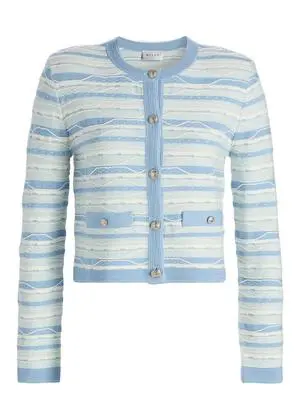 MILLY Skye Striped Cardigan - Blue Multi