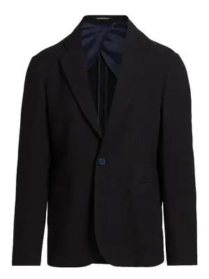 Emporio Armani Textured Unlined Soft Jacket - Blue Multi