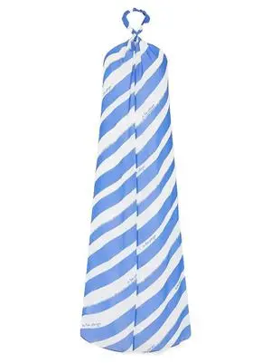 MILLY Ava Striped Maxi Dress - Blue