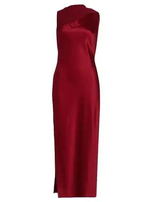 REISS Alula Open-back Sleeveless Satin Dress - Red