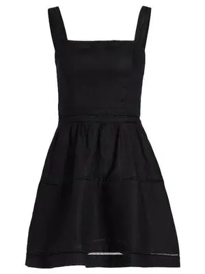 REFORMATION Everett Linen Sleeveless Minidress - Black