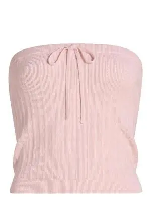 REFORMATION Zazie Knit Cotton-blend Strapless Top - Cherry Blossom