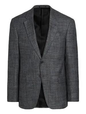 Emporio Armani Textured Wool-blend Sport Coat - Grey