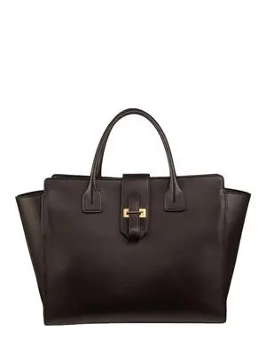 NILI LOTAN Lou Leather Top Handle Bag - Espresso