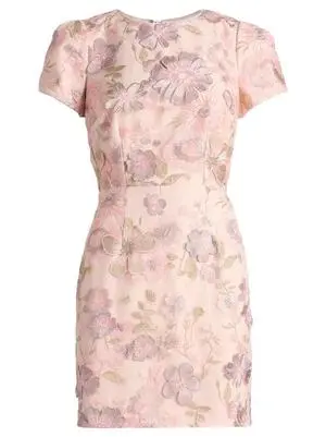 MILLY Daisy Floral-embroidered Minidress - Blush