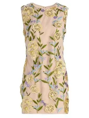 MILLY Ivette Sequin-embroidered Minidress - Multi