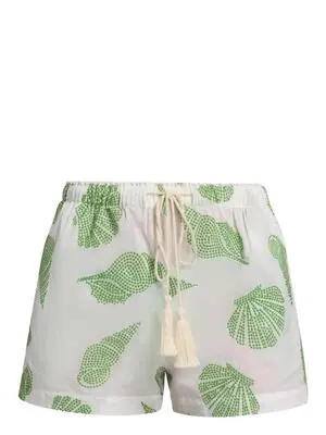 MILLY Corrie Embroidered Cotton Cover-up Shorts - Multi